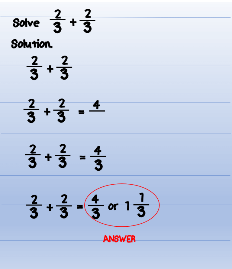 Addition and Subtraction of Similar Fractions | MATH LOVER