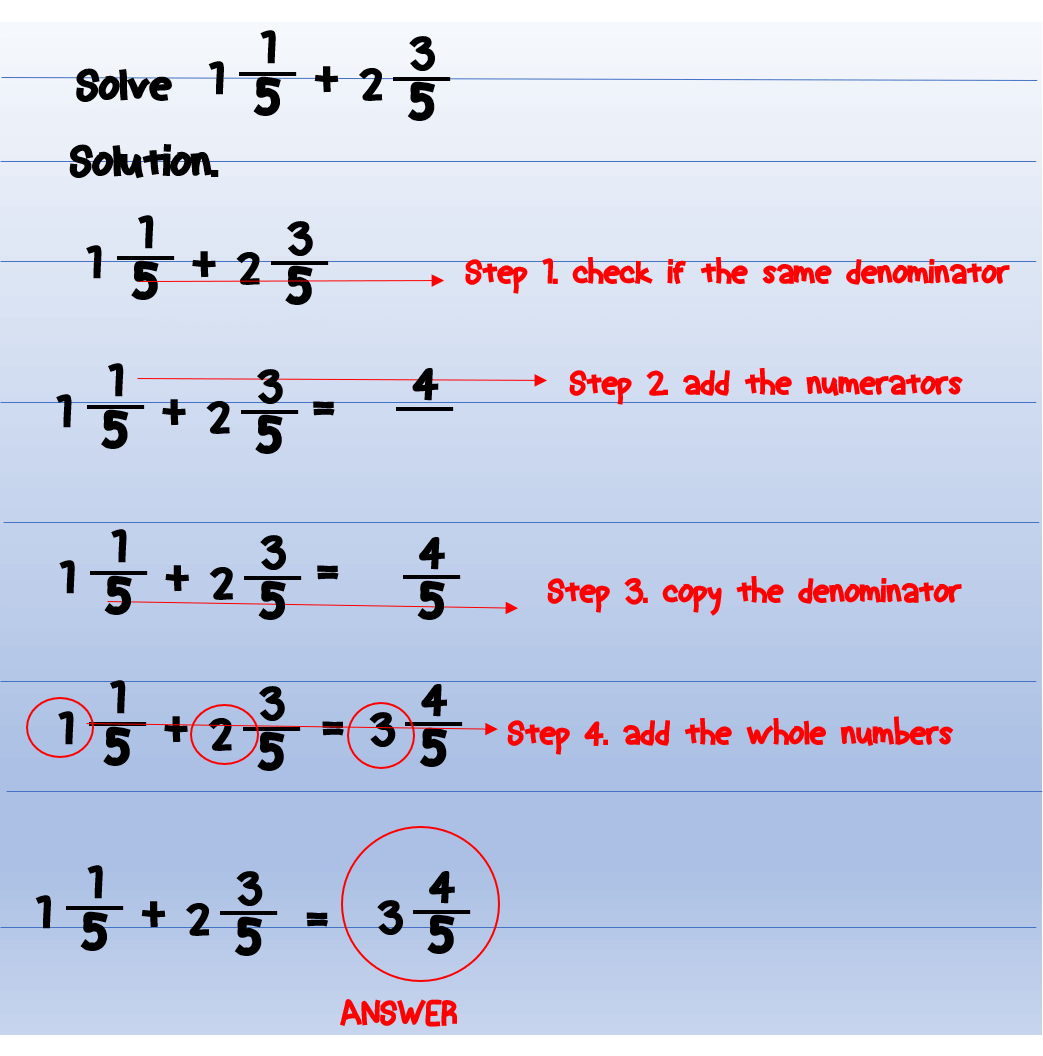 How To Add Fractions With Mixed Numbers Step By Step Infoupdate