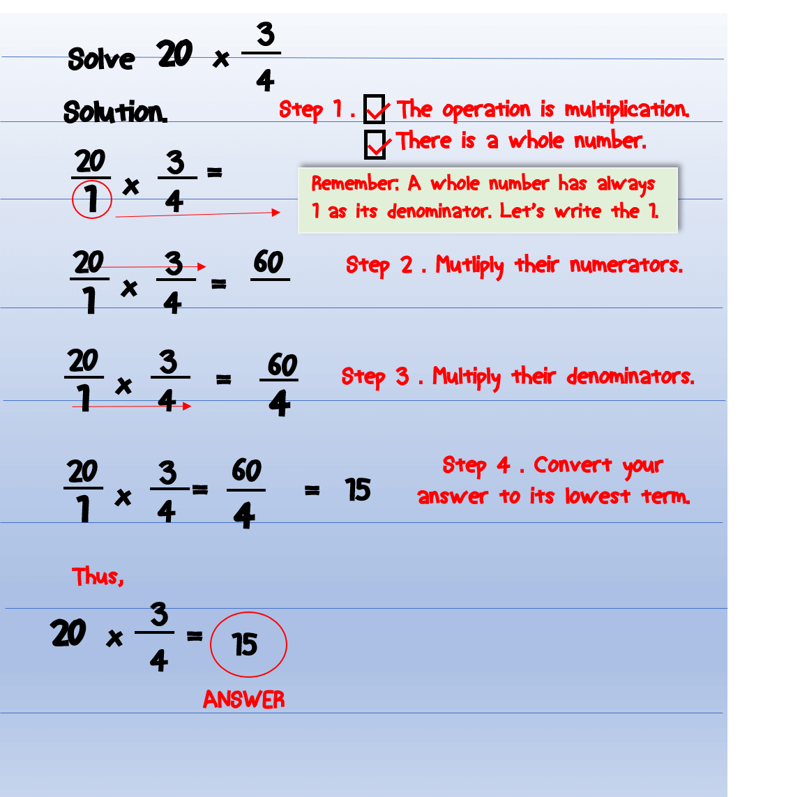 Multiplying Fractions Examples 5 MATH LOVER