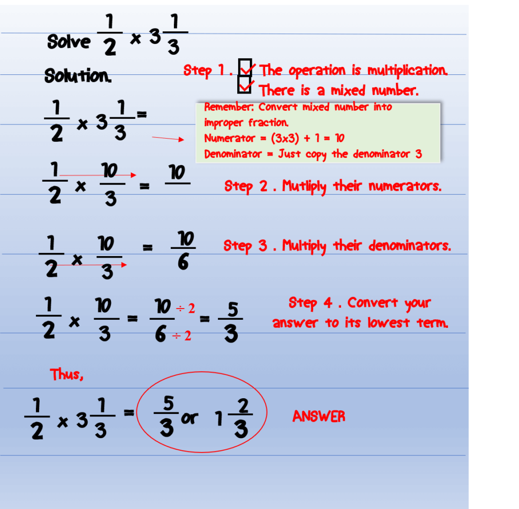 Multiplying Fractions Examples 6 MATH LOVER